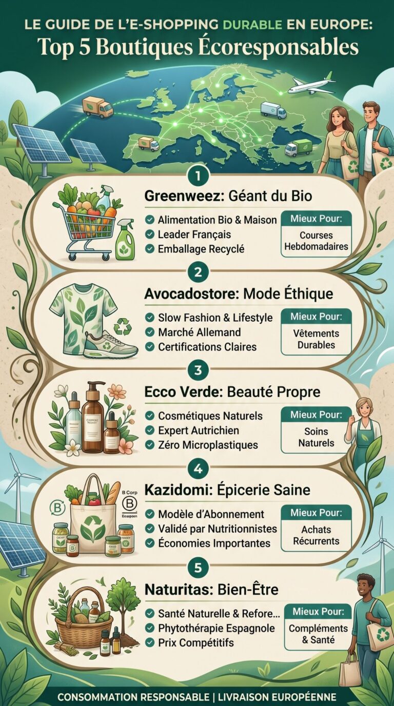 Top 5 Boutiques en Ligne de Produits Durables (Europe)