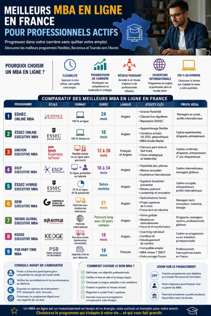 Meilleurs MBA en ligne en France